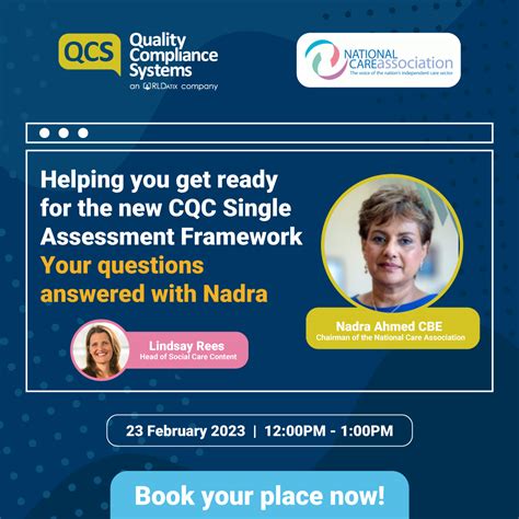 Free Webinar The New Cqc Single Assessment Framework What Do I Need To Know Qcs Events