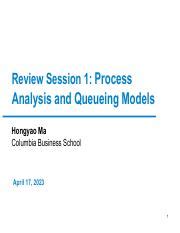 Process Analysis and Queueing Models: Understanding Performance | Course Hero