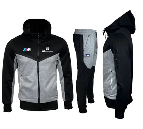 JOGGING SURVÊTEMENT HOMME logo BMW Motorsport noir et gris 2024