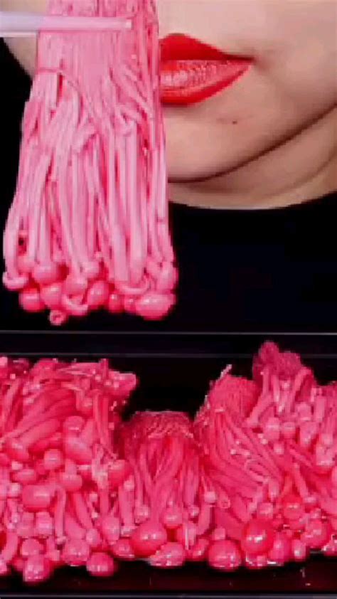 Asmr Enoki Mushrooms Mukbang Mushroom 🍄🍄 In 2024 Mukbang Slime Asmr