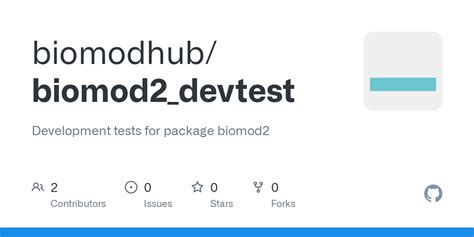 Github Biomodhub Biomod Devtest Development Tests For Package Biomod