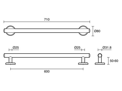 Mizu Drift 600mm Grab Rail Straight Polished Stainless Steel From Reece