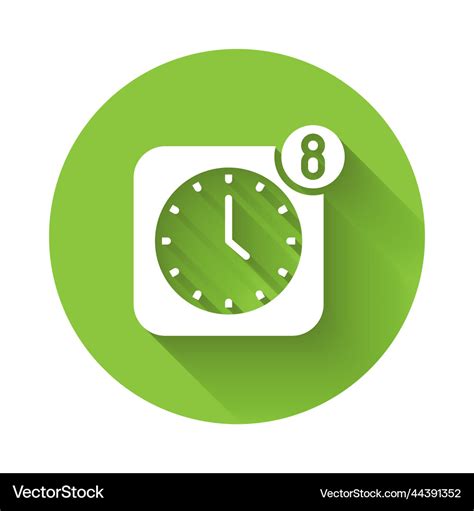 White Alarm Clock App Smartphone Interface Icon Vector Image