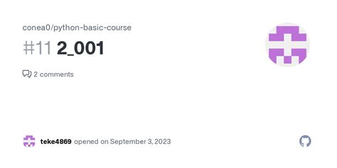 Issue Conea Python Basic Course Github