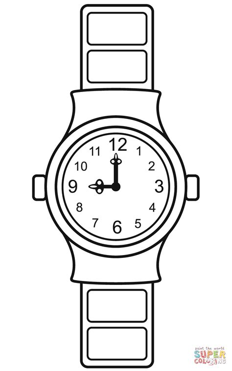 Dibujo De Reloj De Pulsera Para Colorear Dibujos Para Colorear