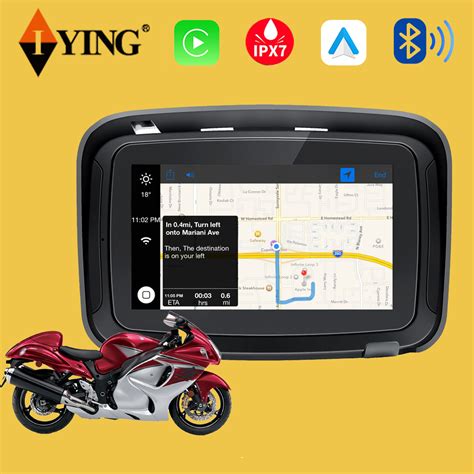 휴대용 Gps 내비게이션 오토바이 방수 카플레이 디스플레이 무선 안드로이드 오토 Ipx7 Gps 화면 애플 5 인치
