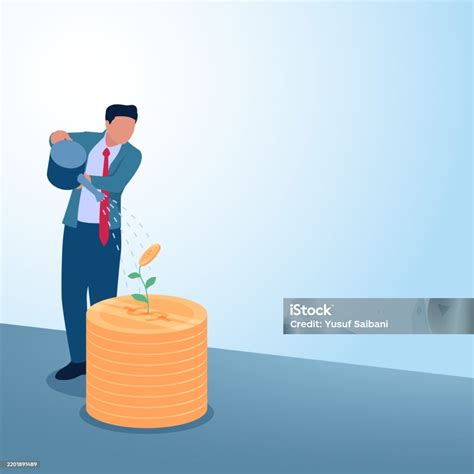동전 더미에 식물에 물을 주는 남자 투자 수익률 주식 및 회사 가치에 대한 그림 0명에 대한 스톡 벡터 아트 및 기타 이미지 0명 경제 공연 Istock
