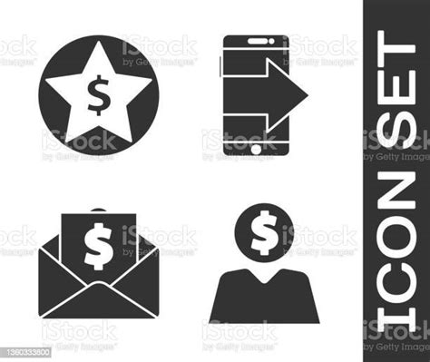 설정 비즈니스 맨 계획 마음 스타와 달러 동전 달러와 스마트 폰 휴대 전화 아이콘 봉투 벡터 1위에 대한 스톡 벡터 아트 및 기타 이미지 Istock
