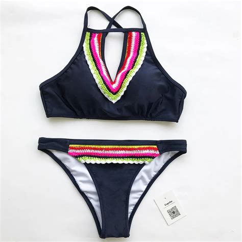 Buy Cupshe Candy Rainbow Lace Up Bikini Set Back Cross