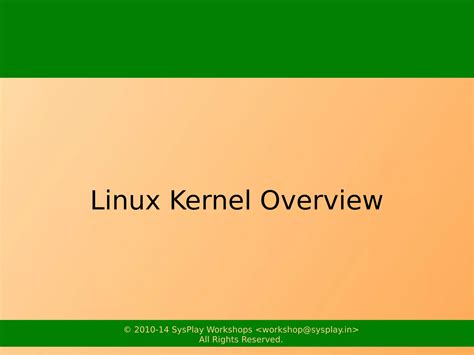 Linux Kernel Overview Ppt