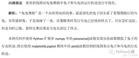 Python使用matplotlib绘制龟兔赛跑中兔子和乌龟的行走轨迹董付国的技术博客51cto博客