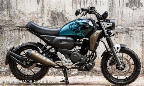 Yamaha FZ X Modified Into Neo Retro Scrambler With Electric Blue Shade