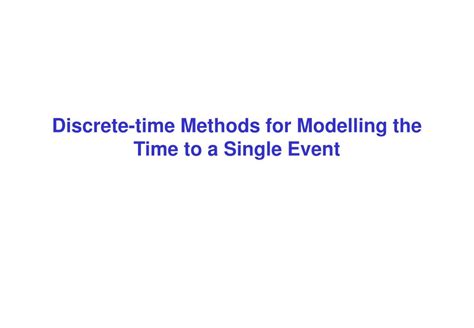 Ppt Lecture Notes From Workshops On Multilevel Discrete Time Event History Analysis Powerpoint