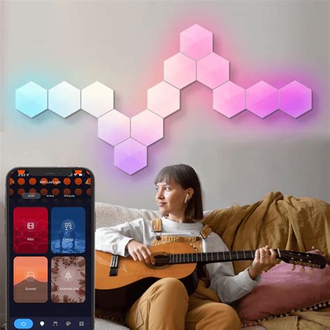Hexagonal RGBIC Light Panel With APP Remote Control WIFI Ar Translation Update Store