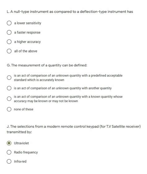 Solved L A Null Type Instrument As Compared To A