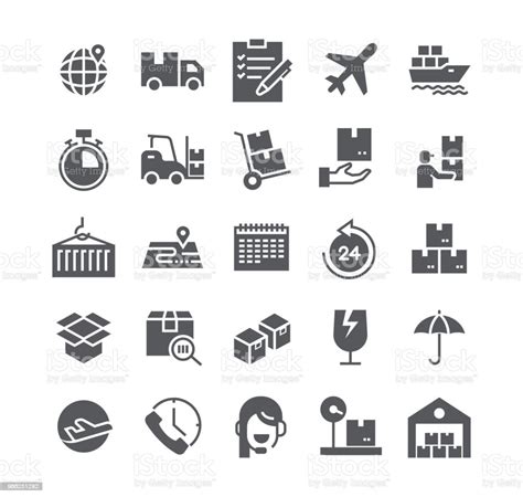 간단한 평면 고품질 벡터 아이콘 설정 익스프레스 배달 추적 배달 차량 물류 등 48 X 48 픽셀 완벽 한입니다 미국에 대한 스톡 벡터 아트 및 기타 이미지 Istock