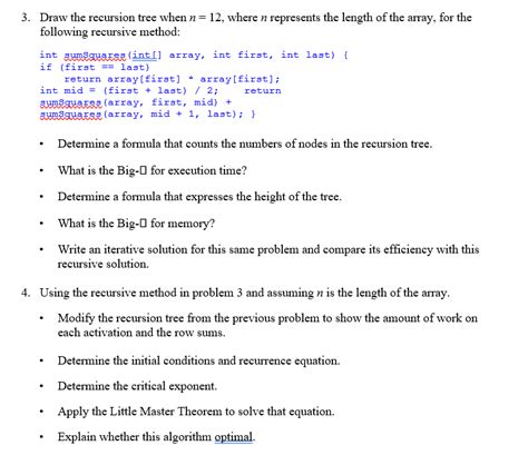 Solved 3 Draw The Recursion Tree When N 12 Where N Chegg