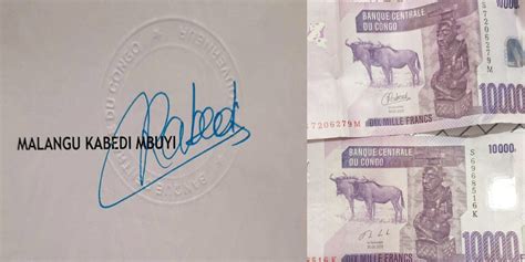 RDC Nouvelle Signature Sur Des Billets Du Franc Congolais Et Alerte