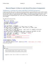 Murach Chapter How To Code Stored Procedures Assignment Docx