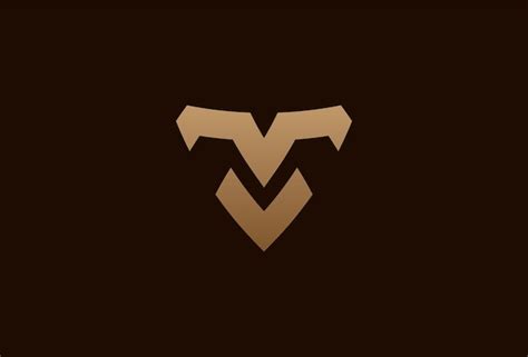 Diseño inicial del logotipo del monograma del logotipo mv o vm