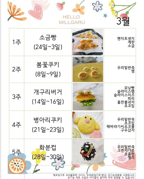 헬로밀가루 광주신용점 이번주 요리활동은 봄꽃쿠키예요🌸 쿠키틀로 찍고 찍고 찍다보면 예쁜 꽃쿠키가 가득🌼🌼 꽃쿠키만들며 봄맞이해보아요😊 헬로밀가루광주신용점 헬로