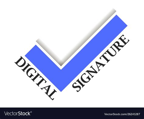 Digital Signature Check Mark On White Background Vector Image