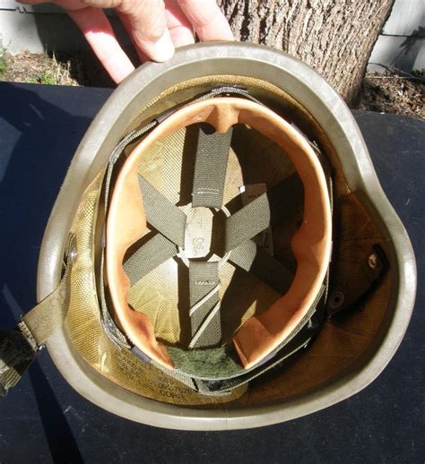 1980s Us Military Pasgt Helmet W Liner Camo Cover Lgmed Near Ex Condt