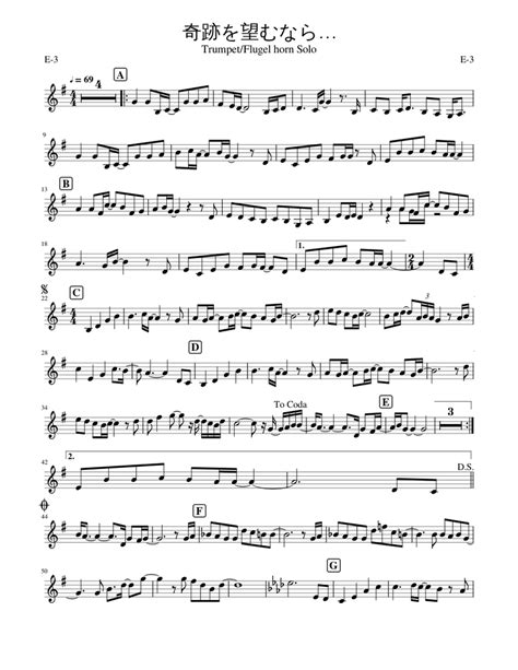 Trumpetflugel Horn Solo Sheet Music For Trumpet In B Flat Solo