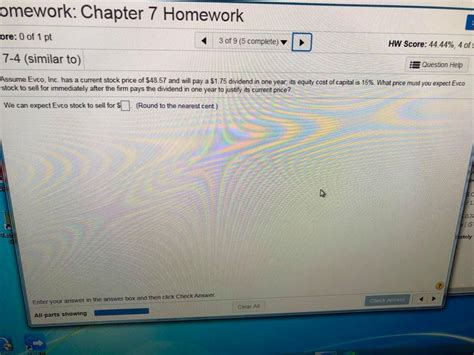 Solved Homework Chapter 7 Homework Sa Core 0 Of 1 Pt 7 Of