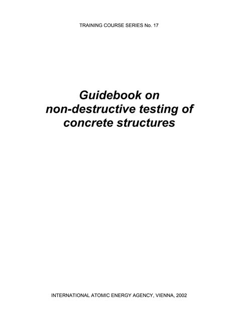 Solution Guidebook On Non Destructive Testing Of Concrete Structures