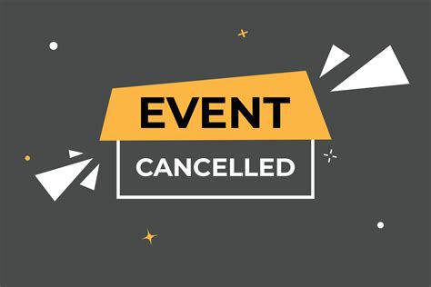 Event Canceled Button Speech Bubble Banner Label Event Canceled