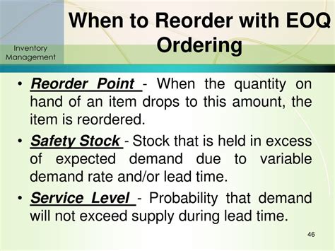 PPT Efficient Reorder Quantity Methods For Inventory Management