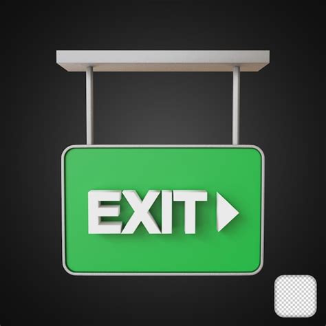 Premium PSD Exit Door Sign 3d Rendering