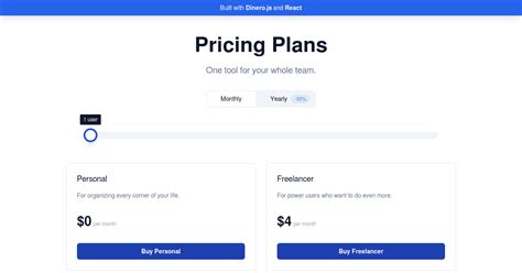 Dinerojsexample Pricing React Codesandbox