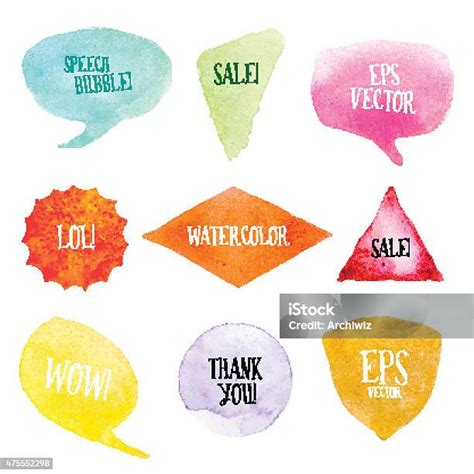 벡터 워터컬러 언어 비눗방울 실즈 프레임 및 라벨 0명에 대한 스톡 벡터 아트 및 기타 이미지 0명 2015년 고풍스런 Istock