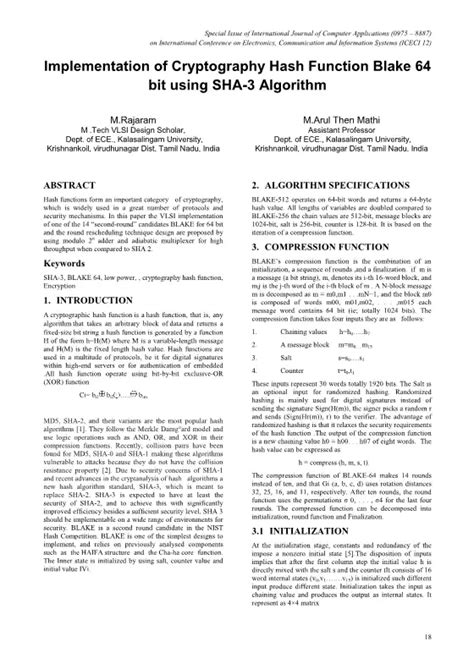 Implementation Of Cryptography Hash Function Blake 64 Bit Using Sha 3 Algorithm Docslib