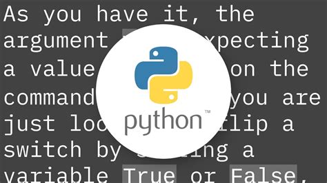 Python Argparse Command Line Flags Without Arguments Youtube