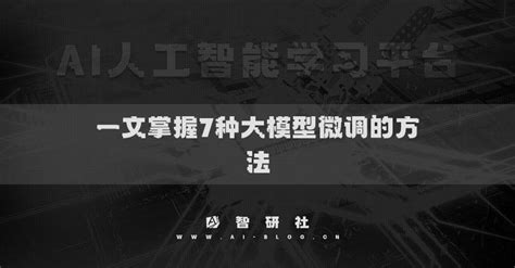 一文掌握7种大模型微调的方法 Ai智研社