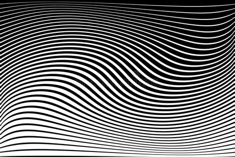 Halftone Wavy Lines Textured Background With 3d Illusion And Twisting Movement Effect Stock