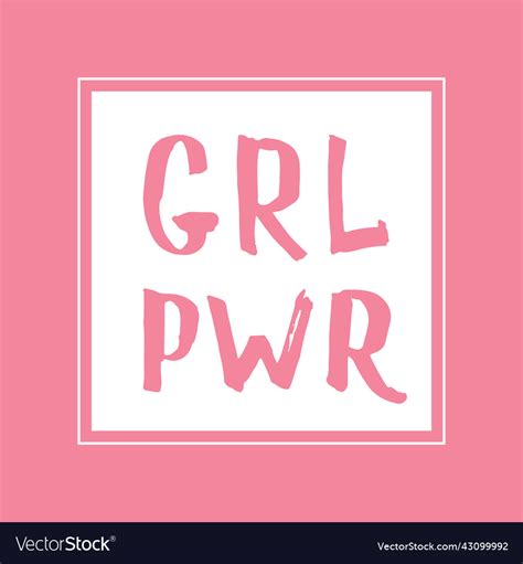 Girl Power Lettering Quote Hand Drawn Royalty Free Vector