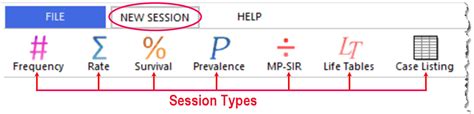 New Session Tabpng — Seerstat Help System