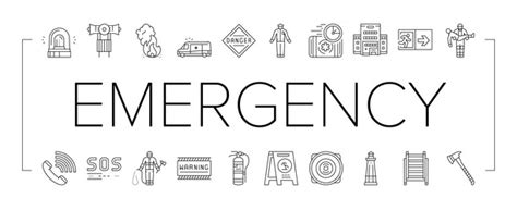 Emergency Helping In Accident Onboarding Icons Set
