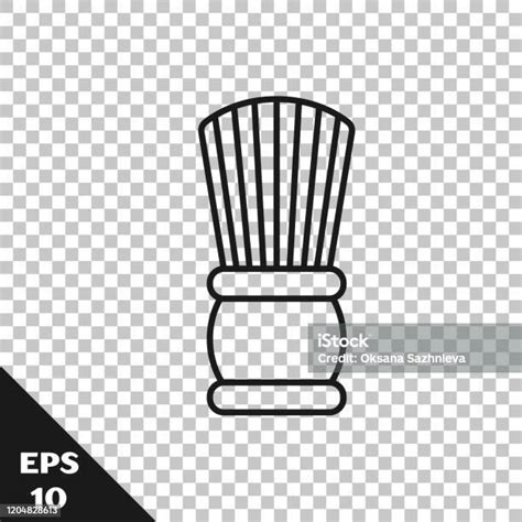 투명 한 배경에 격리 된 검은 선 면도 브러시 아이콘입니다 이발소 기호입니다 벡터 일러스트레이션 개인 장식품에 대한 스톡 벡터 아트 및 기타 이미지 Istock