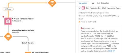 Service Cloud Console Livechattranscript Get Record From Flow Error