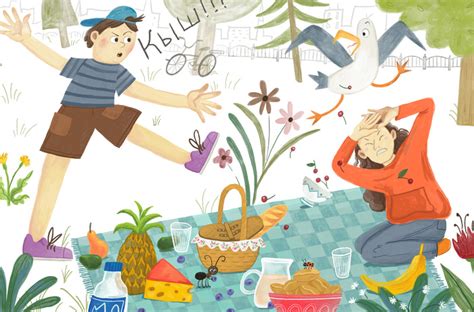 Иллюстрация пикник в стиле 2d