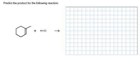 Solved Predict The Product For The Following Reaction