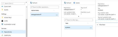 I Can T Choose Image In Azure Container Registry Stack Overflow