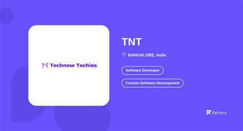 Tnt Software Developer Bangalore Refrens