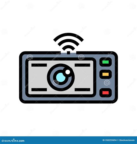 Camera Autonomous Vehicle Color Icon Vector Illustration Stock