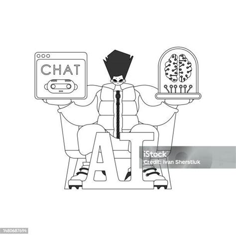 그는 벡터 선형 Ai 모델을 손에 쥐고 있습니다 감각 지각에 대한 스톡 벡터 아트 및 기타 이미지 감각 지각 검색 결정